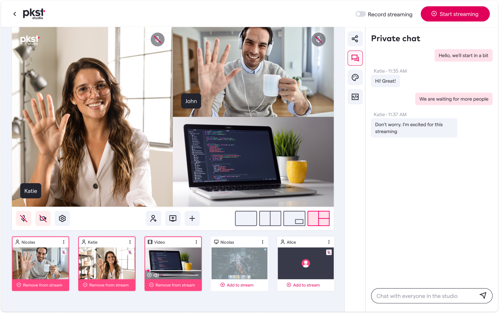 Pkst Studio - Transmite en vivo y comparte